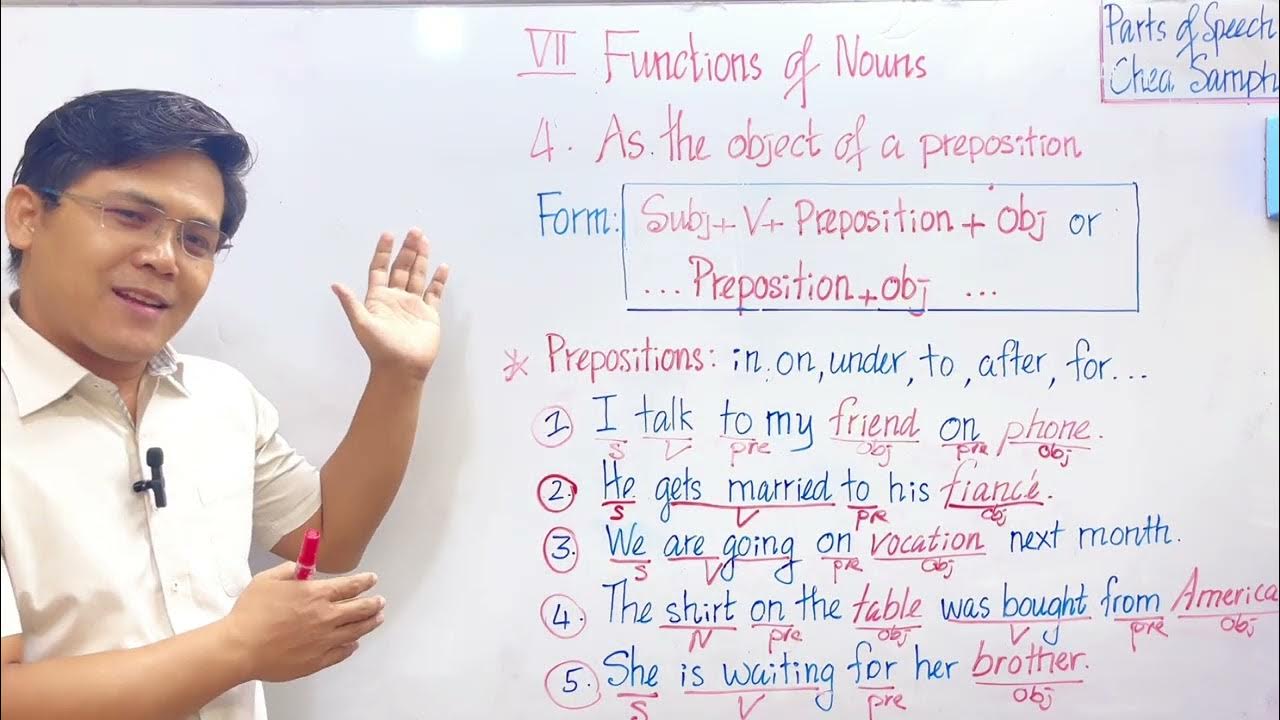Clip86: PS: Function04: Nouns as the Object of a preposition | Chea Sampha - YouTube