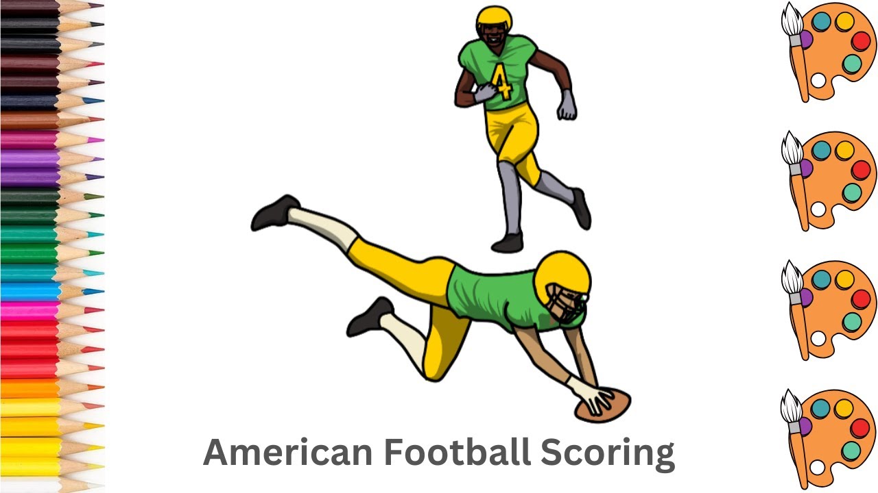 American Football Scoring sketch art and paint 2 - YouTube