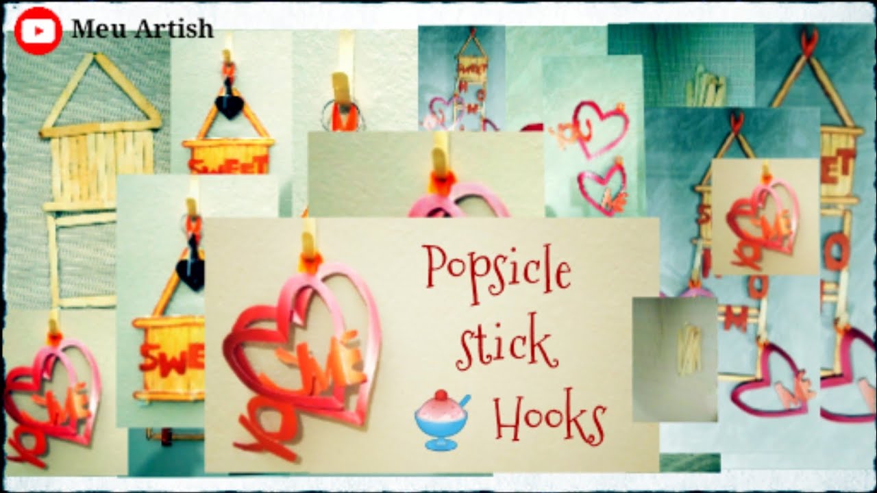 Easy Wall Hooks With Popsicle Sticks | Wall Hangings | DIY Tutorial ...