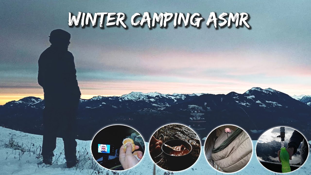 Solo Winter CAMPING in the RAIN & SNOW [ Relaxing Camping ASMR - Sounds ...