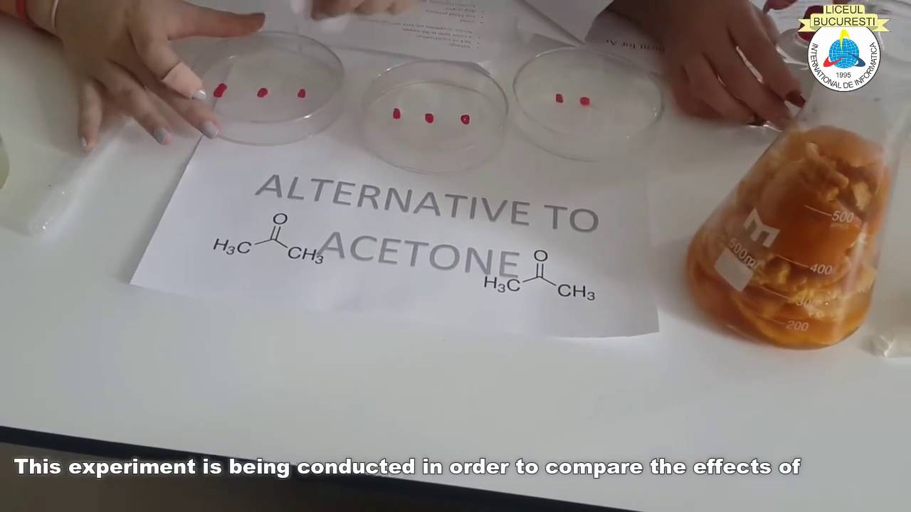 alternative to acetone / chemistry project - YouTube