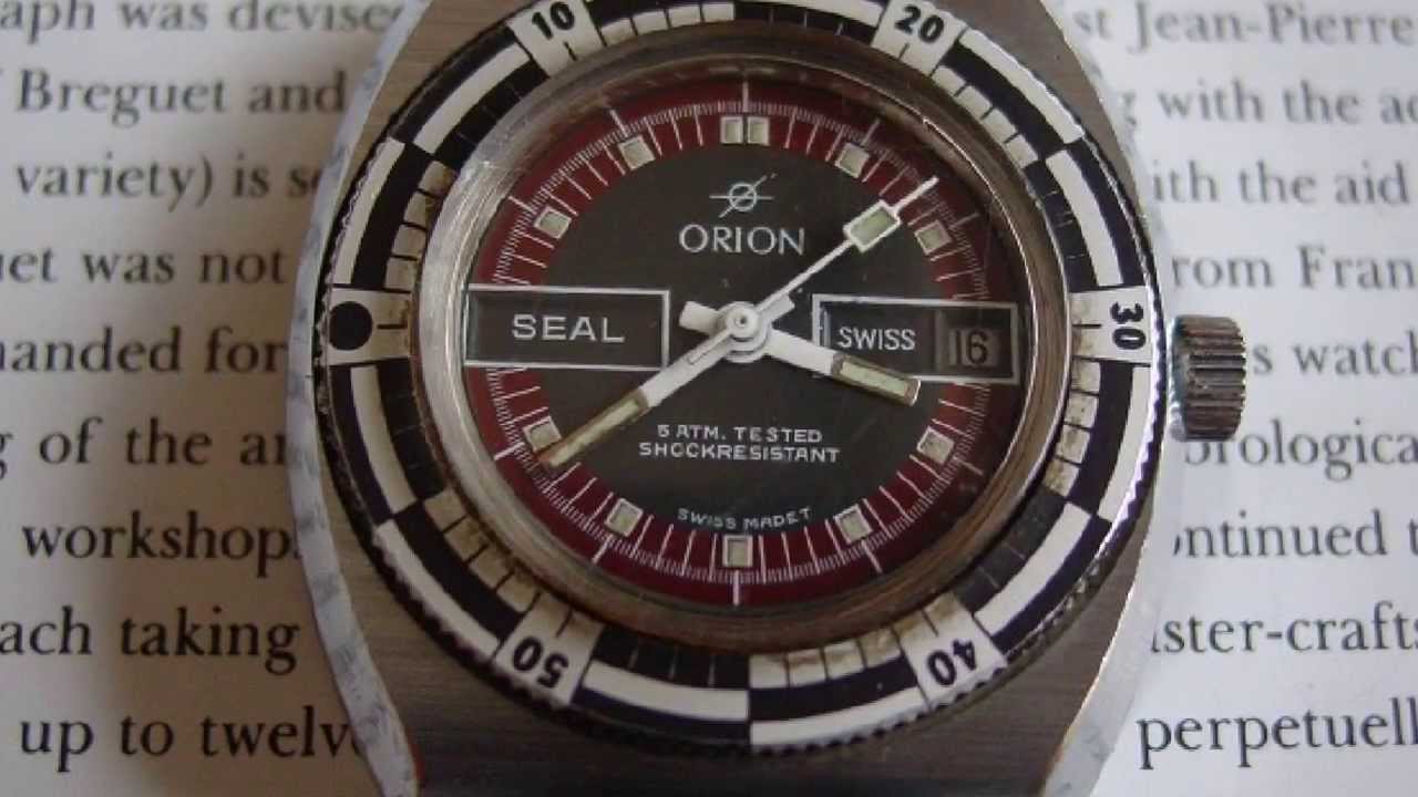 Orion seal 5 ATM vintage diver wristwatch - YouTube