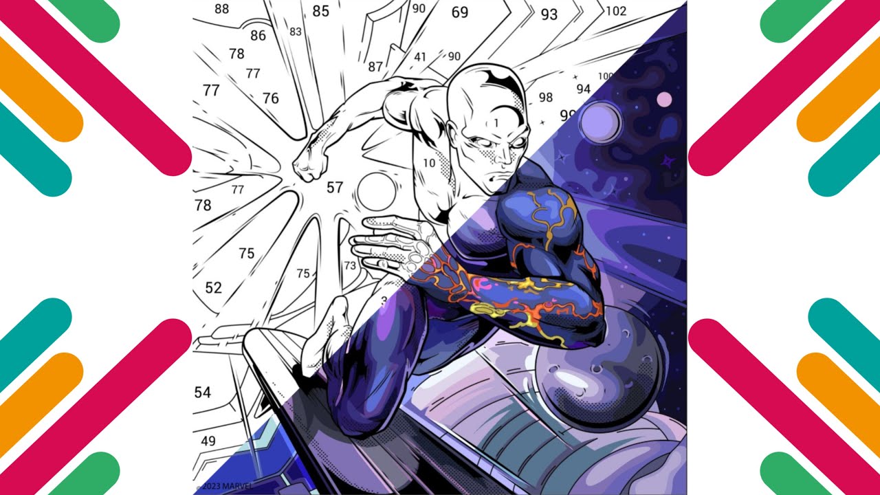 The Return of Silver Surfer Coloring Page By Numbers - YouTube