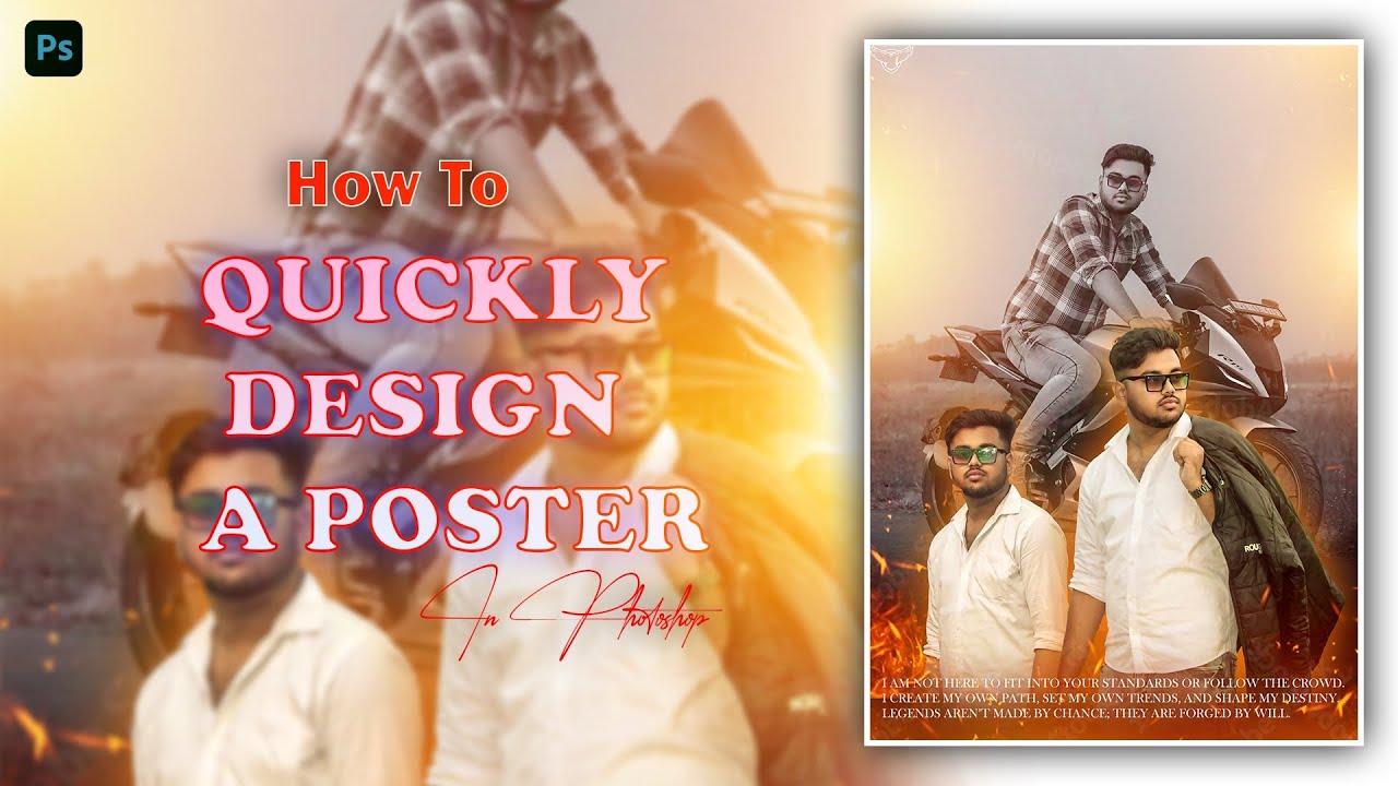 How to quickly desgin a poster in Photoshop || creative postar design ...