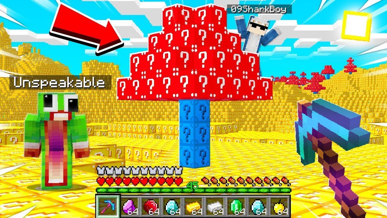 Minecraft But EVERYTHING You TOUCH Becomes a LUCKY BLOCK! (with ...
