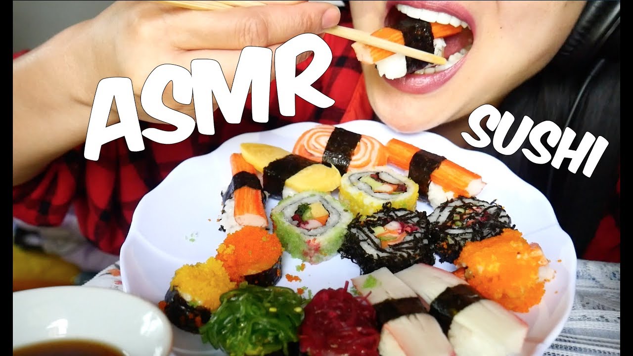Asmr Sushi Thai Sushi Eating Sound No Talking Sas Asmr Youtube