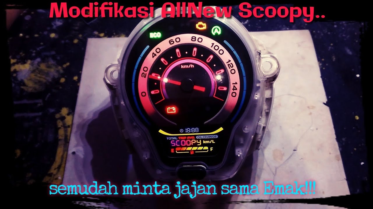 PASANG STIKER SPEEDOMETER SCOOPY 2021| MODIF MURAH PAKAI DUIT RECEH ...