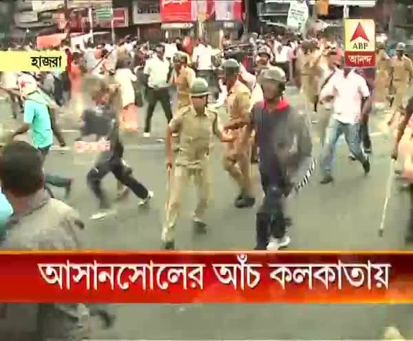 BJP supporters clash with police at Hazra while protesting assault on ...