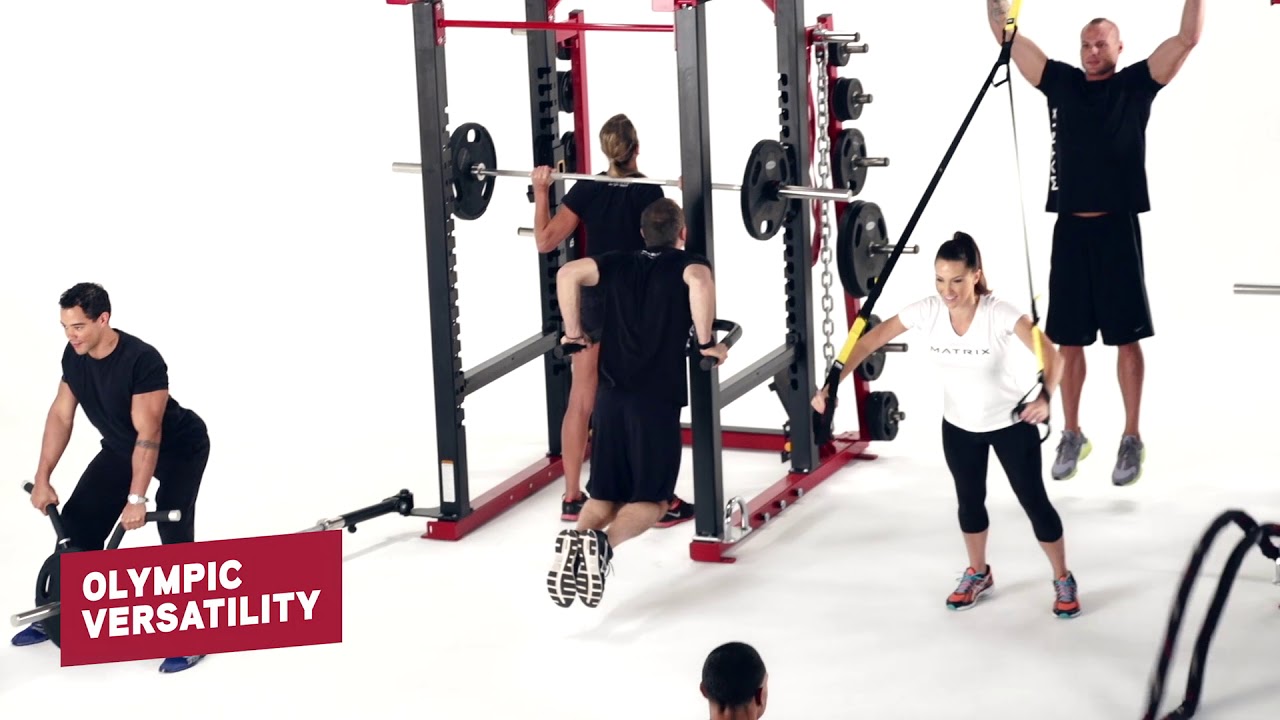 Matrix Fitness Double MEGA Rack - YouTube