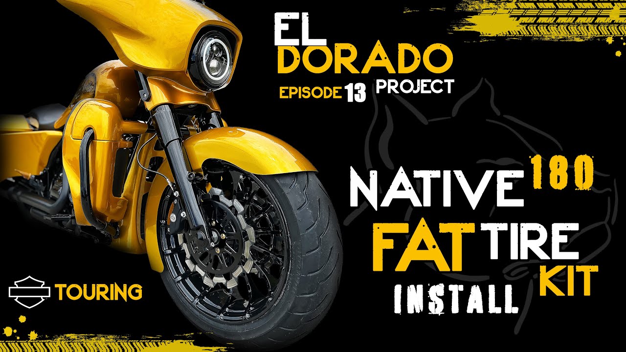180 FAT Front Tire Kit Install - Native Custom Baggers Pitbull EZ Rush ...