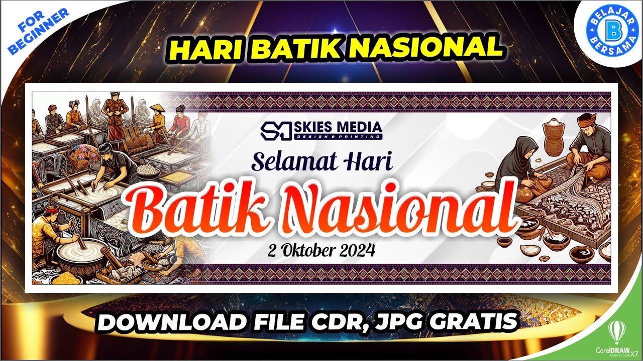 SPANDUK HARI BATIK NASIONAL | CORELDRAW - YouTube