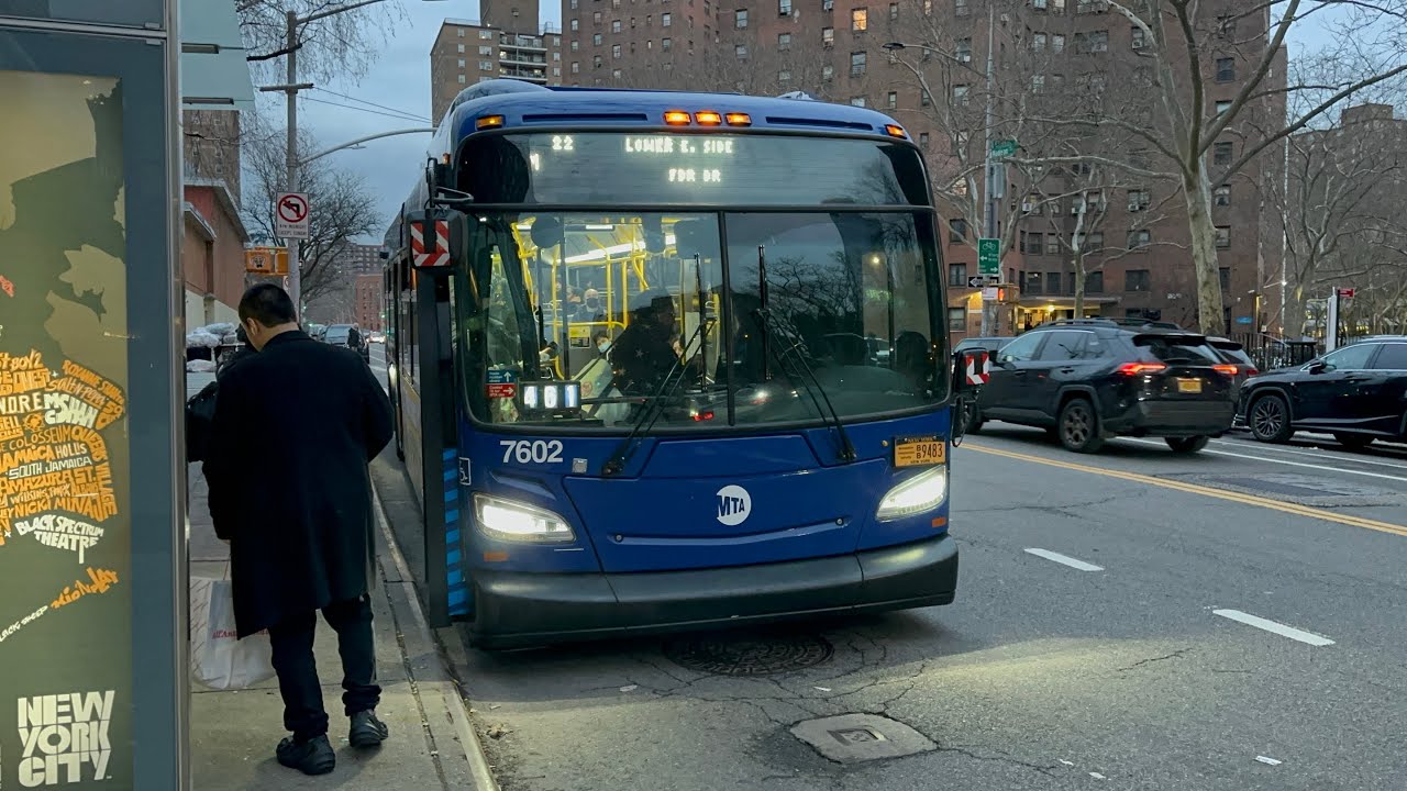 NYCTA Bus 2024 60fps: 2019 NFI Xcelsior XD40 #7602 on the M22 (with ...