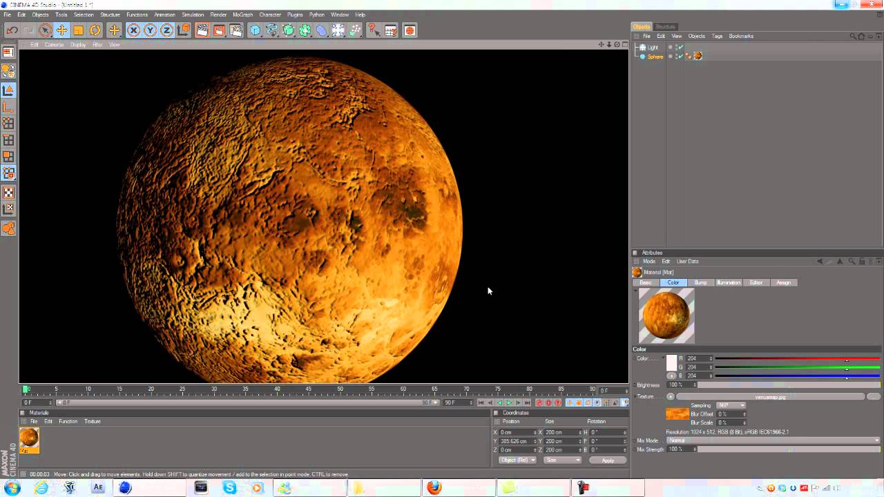 Cinema 4D | Creating The Solar System | Venus Cloud+No Cloud - YouTube