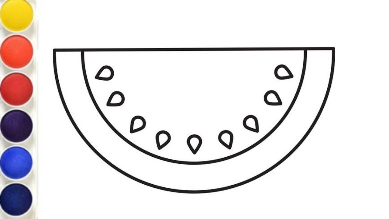 Watermelon drawing for kids and toodlers|Draw watermelon easy |How to ...