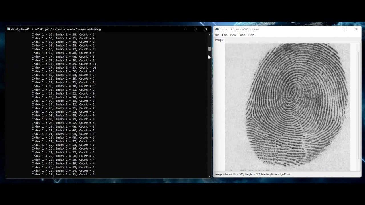 Fingerprint conversion from WSQ to ANSI INCITS 378-2004 or ISO/IEC ...
