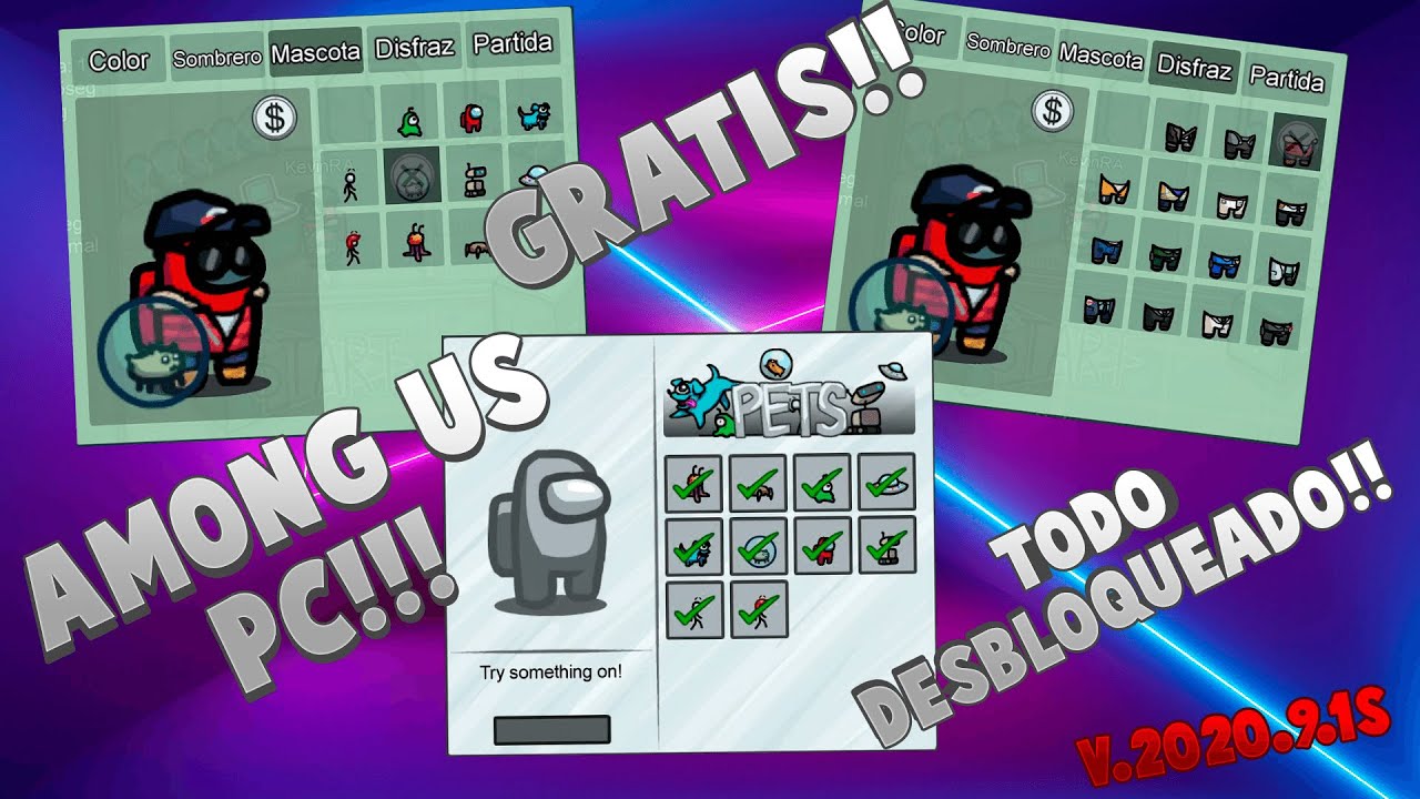 AMONG US PORTABLE PARA PC TODO DESBLOQUEADO COMPLETAMENTE GRATIS ...