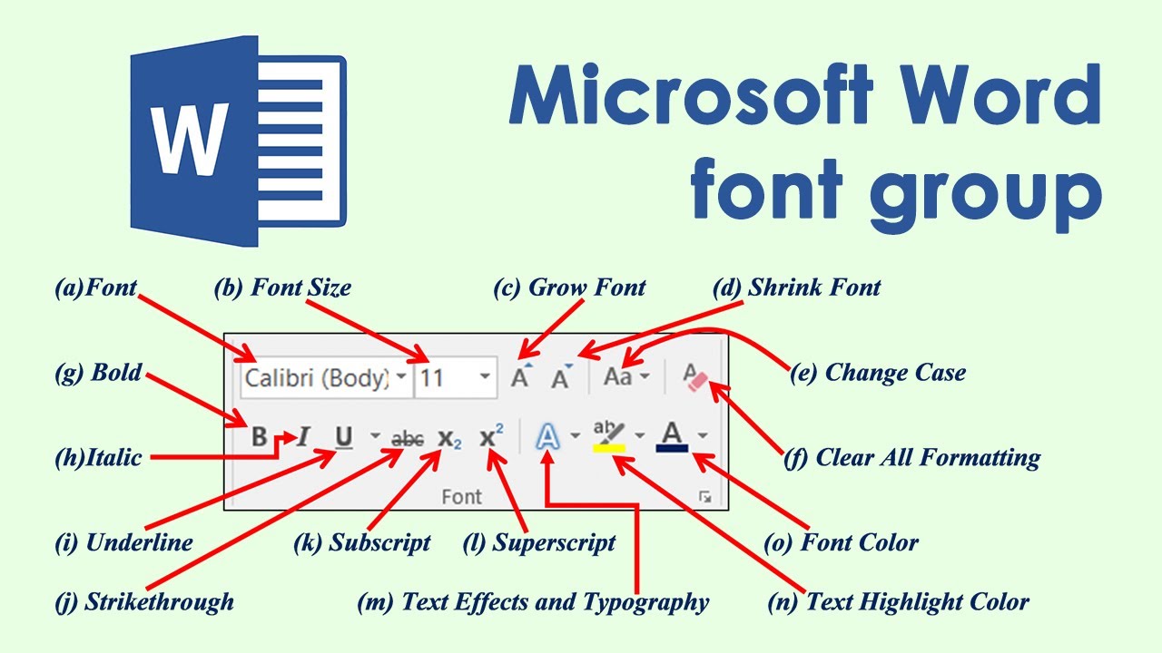 Font Group In Ms Word | 2019| 365| Formatting Text In Ms Word - Youtube