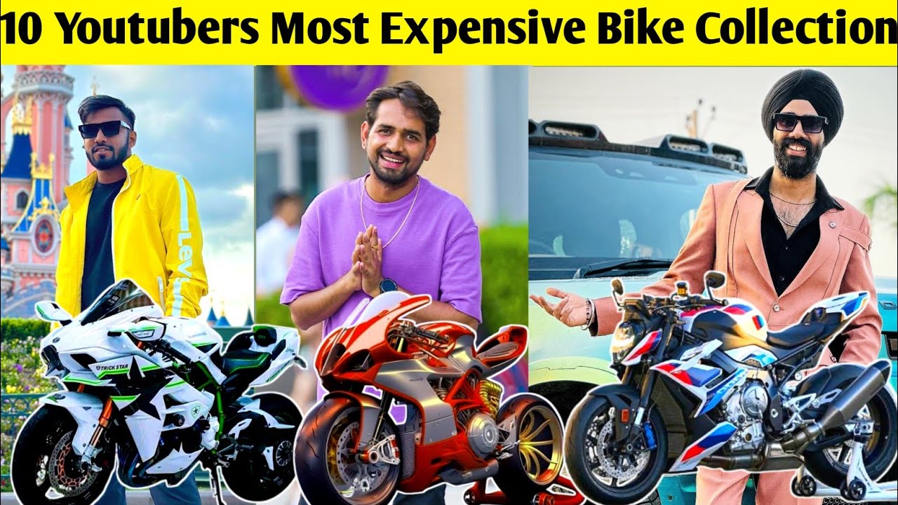 Top 10 Youtubers New Most Expensive Bike Collection, Kawasaki Ninja H2 ...