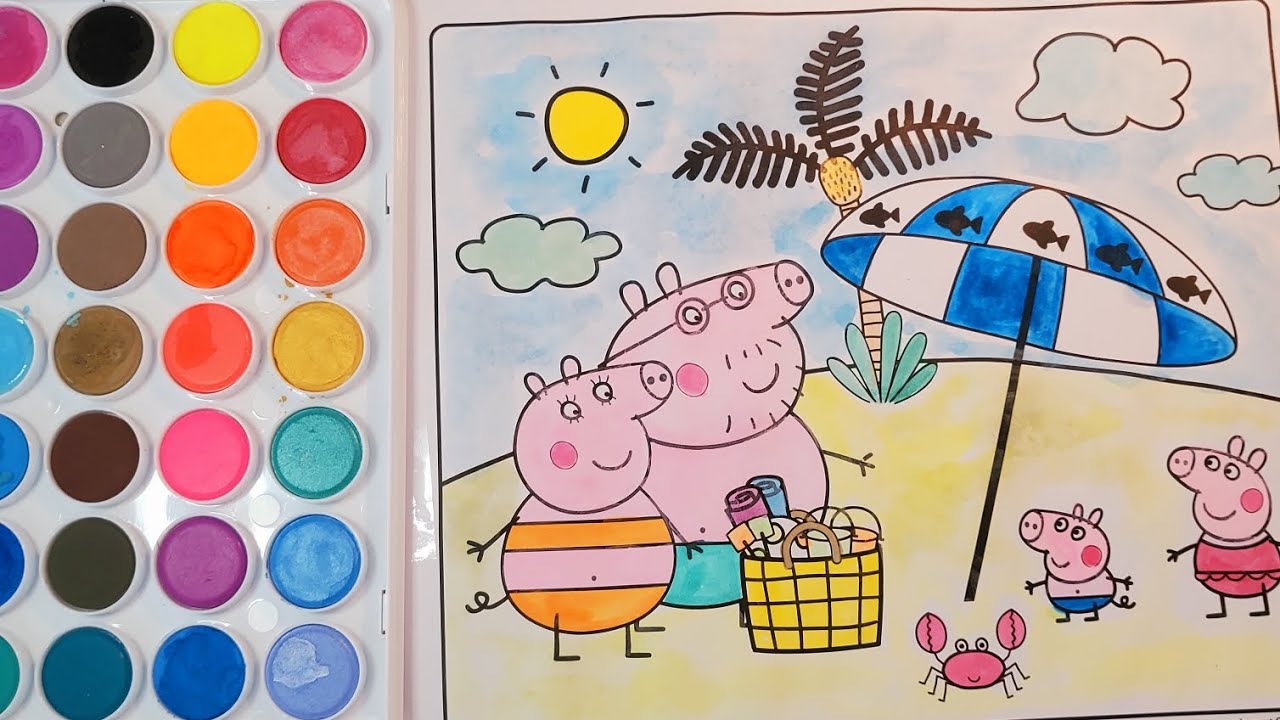 Peppa pig painting for kids | step by step painting | learn how to draw ...
