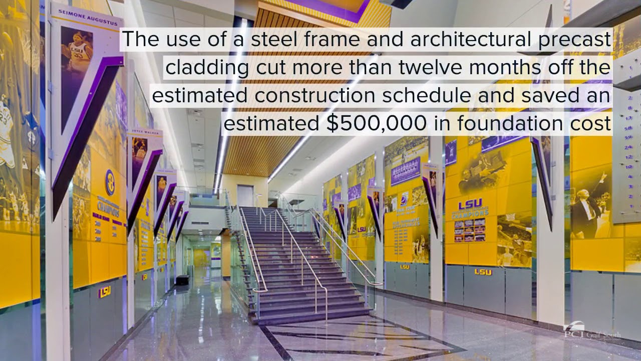 How Precast Builds - LSU Basketball Facility - YouTube