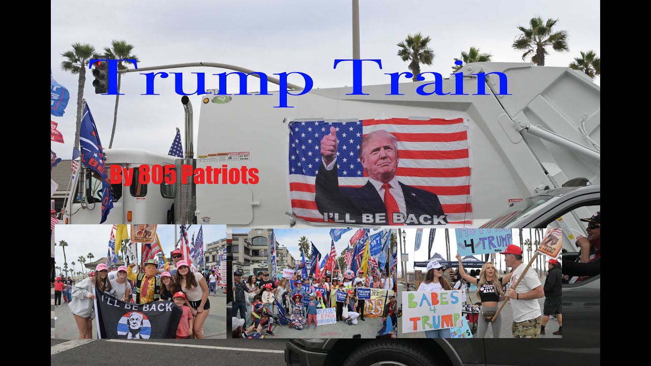 Trump Train Car Rally 11-2-24 @ Huntington Beach Pier - YouTube