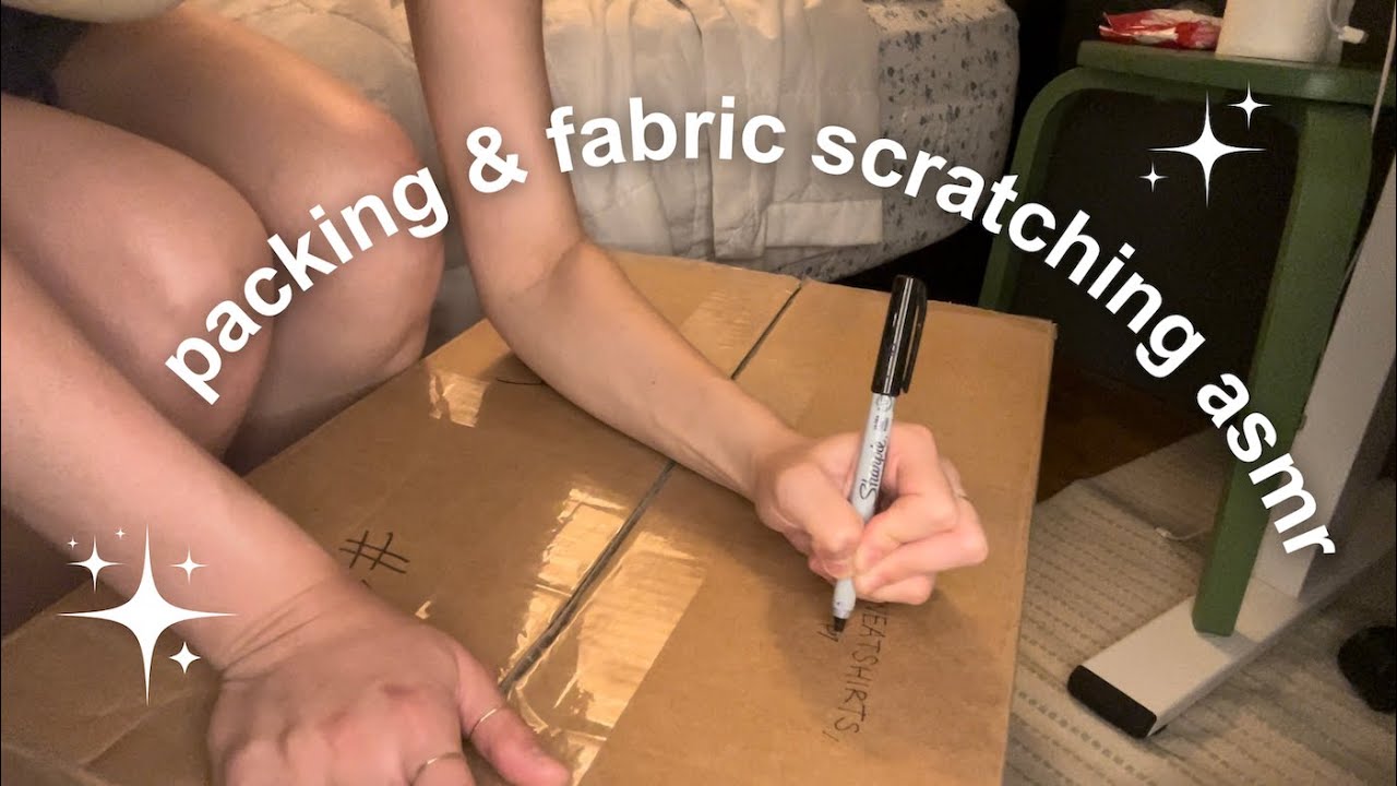 fabric scratching asmr: packing my clothes up!! - YouTube