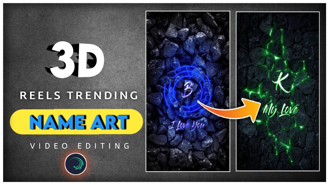 3D Name Art Status Video Editing In Alight motion | Instagram Reels ...