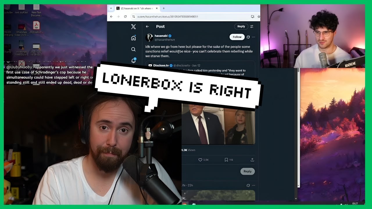 Asmongold Reacts to Lonerbox Responding to Hasan on Iran Sanctions ...