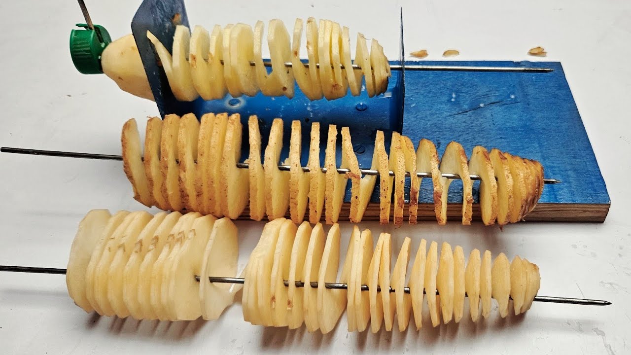 How To Make Spiral Potato Slicr|||Diy Spiral Potato Machine||#D4MZ1 ...