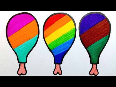 Coloring Leg Piece 🍗🍗🍗Drawing For kids ll Easy Chicken Leg Piece ...