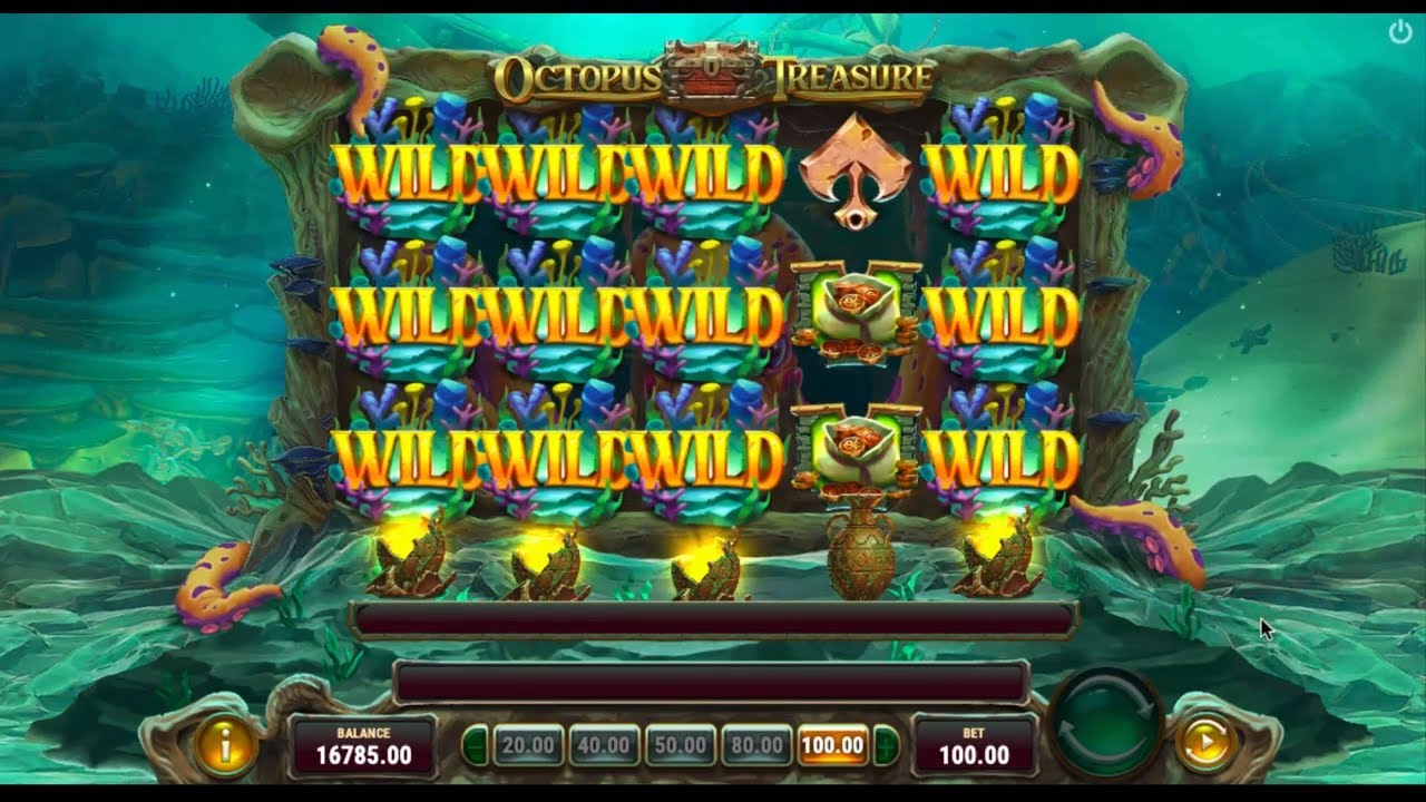 Octopus Treasure Slot (Free Spins Bonus + 4 Wild Reels!) - YouTube