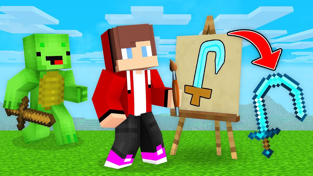 Mikey Speedrunner vs JJ Hunter With DRAWING MOD in Minecraft (Maizen) - YouTube