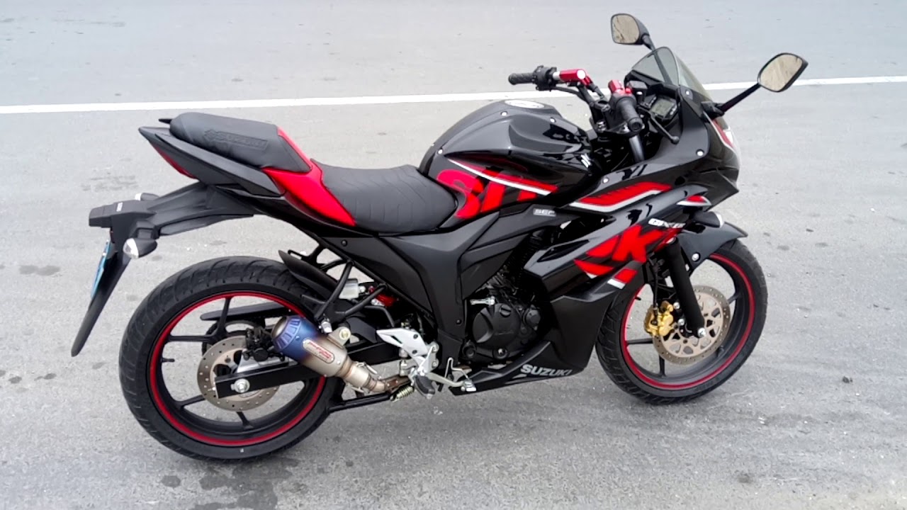 Gixxer beach New pipe exhaust - YouTube