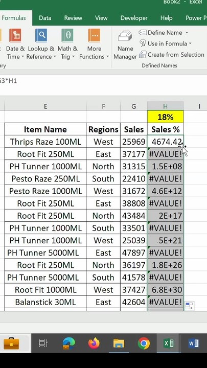 How To Find Sales Percentage In Excel Excel Shorts Exceltips Exceltech Excelcourse