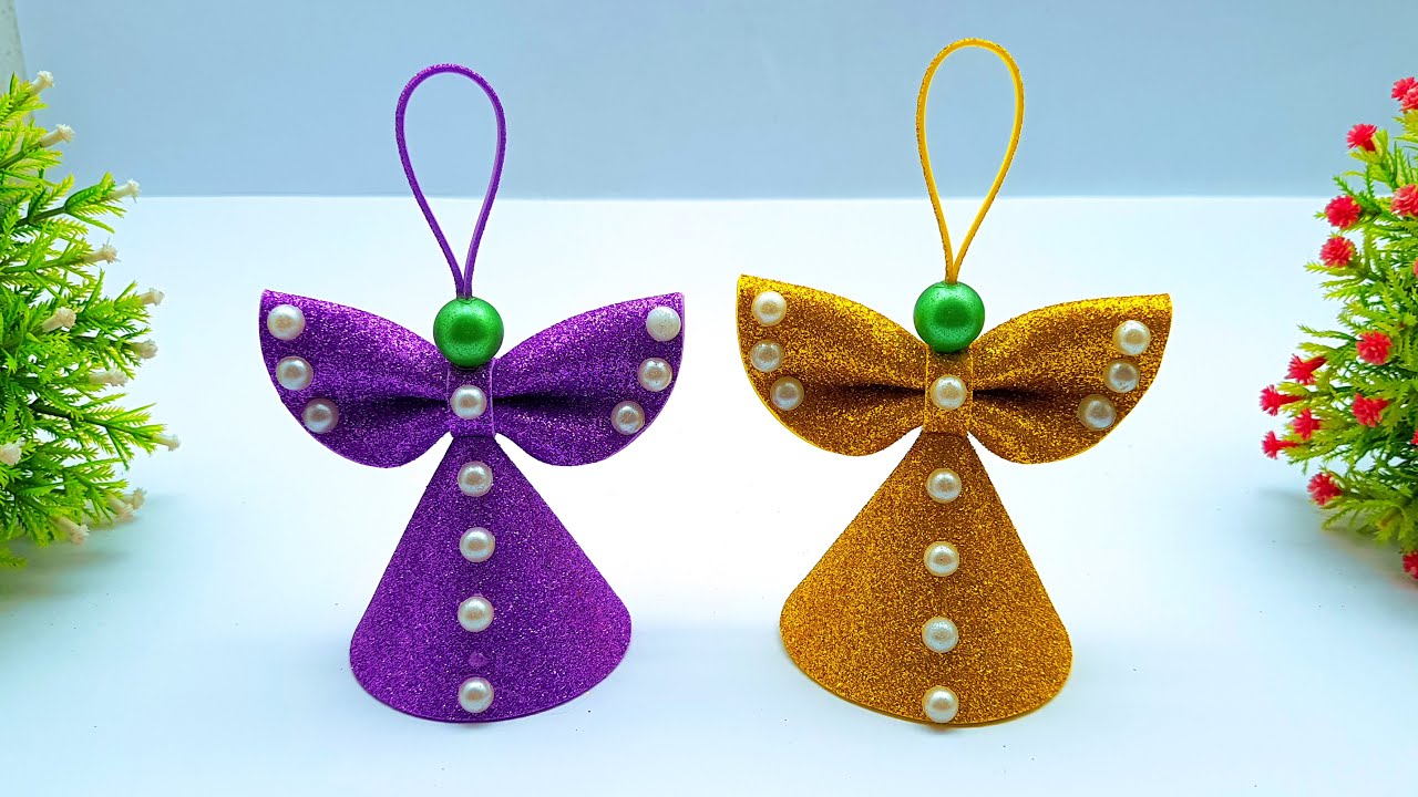 Learn How To Make Glitter Foam Angel For Christmas Decorations 😇 ...