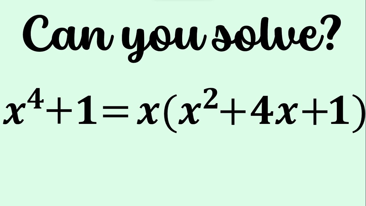 Solving Quartic Equation: The Dual Method Advantage - YouTube