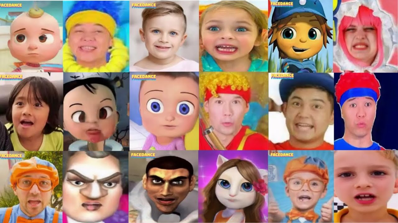 Face Dance Animation Blippi - Ryan’s World - Cocomelon - D Billions ...