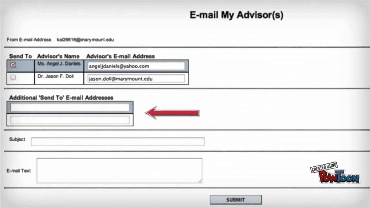 Email Advisor(s) in Marynet - YouTube