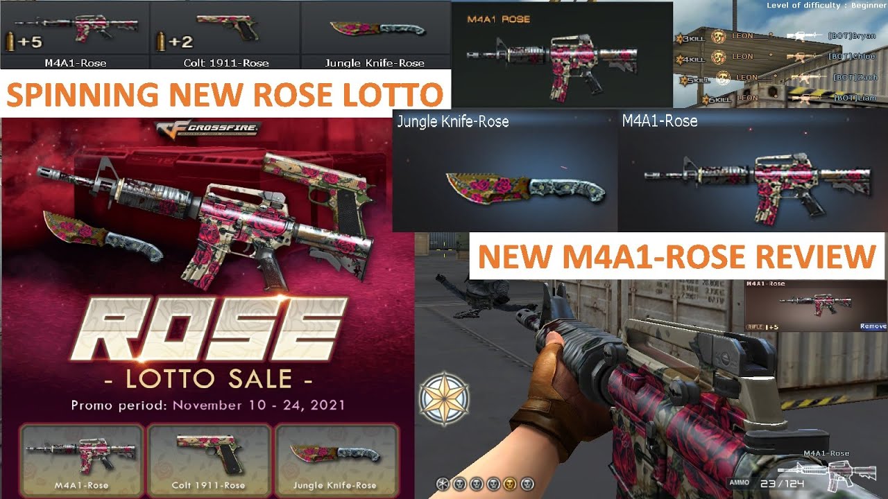 SPINNING NEW ROSE LOTTO & M4A1-ROSE REVIEW IN CROSSFIRE 3.0 PH - YouTube
