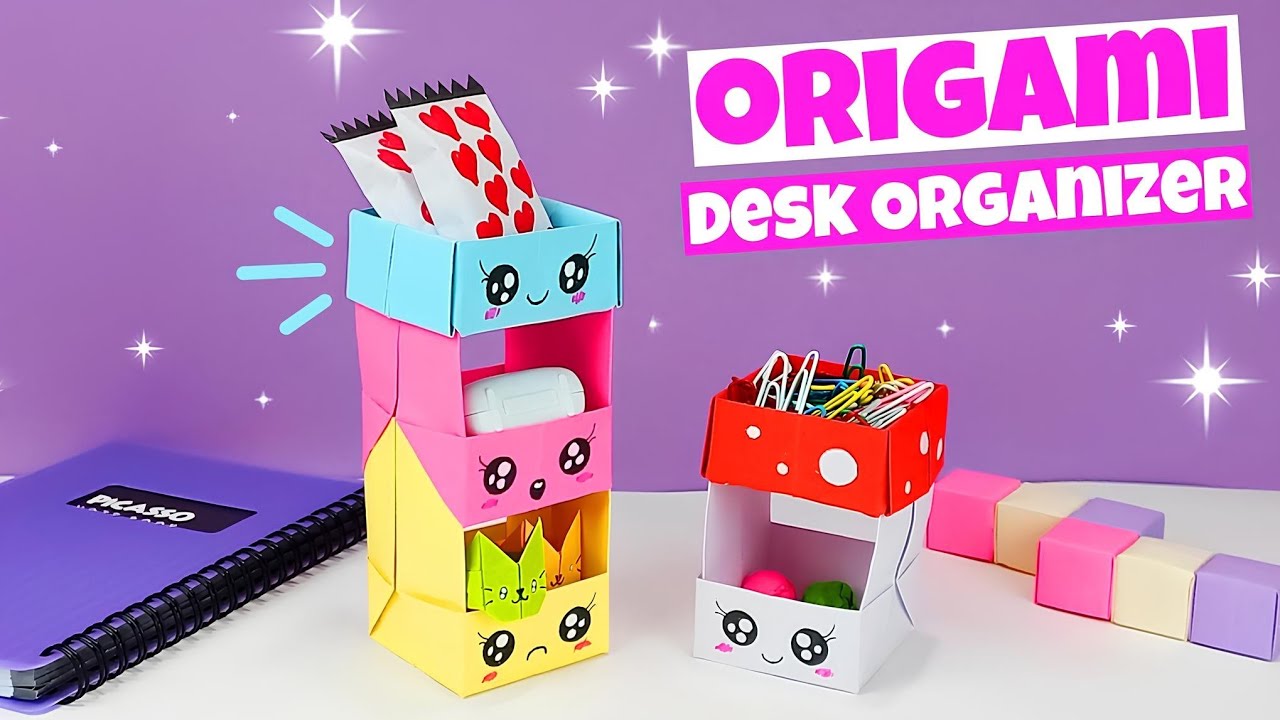 Make a Cute Origami Shelf for Your Desk! - YouTube