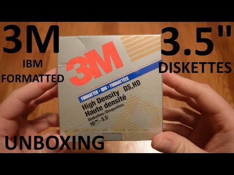 Unboxing 3M IBM Formatted High Density 1.44 MB 3.5" Diskette 10 Disk ...