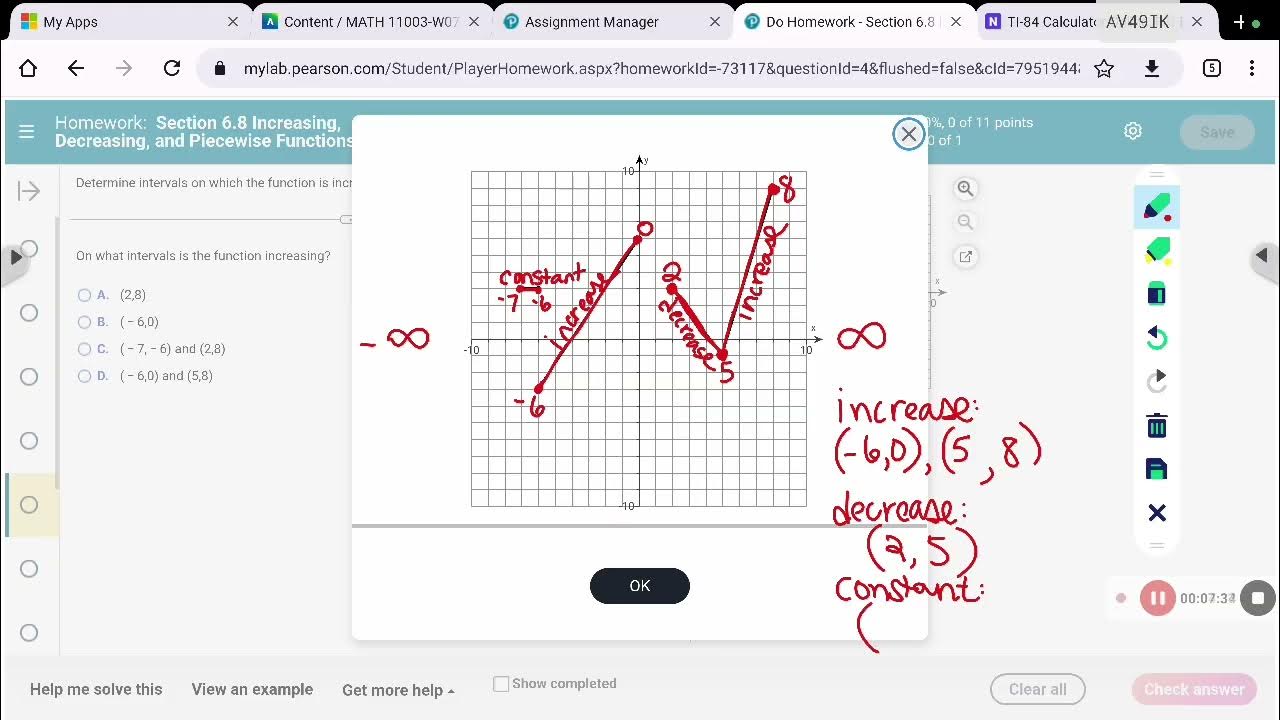 Piecewise Function Graphs Increasing, Decreasing, Relative Minimums and ...