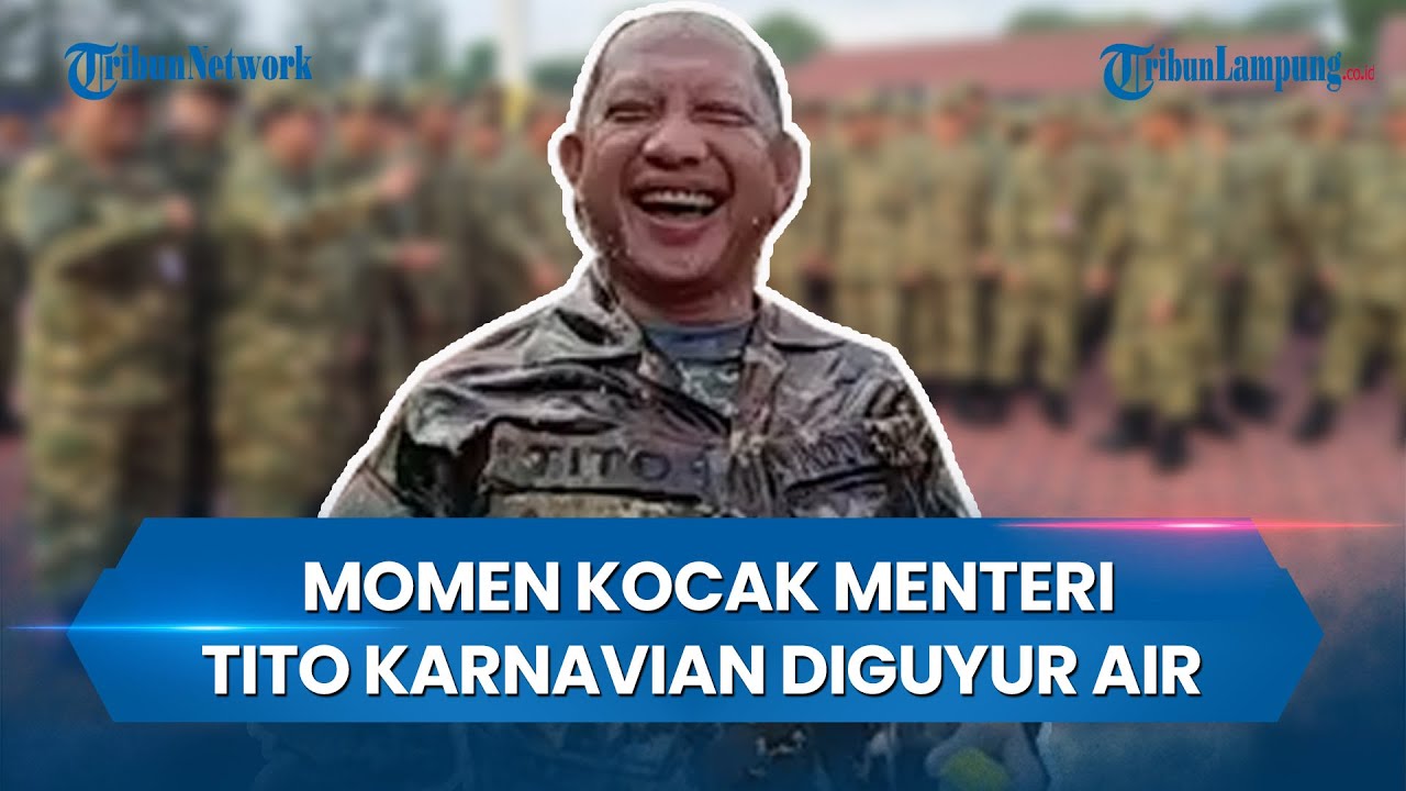 Momen Menteri Tito Karnavian Diguyur Air hingga Basah Kuyup - YouTube