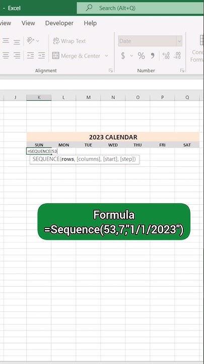 How To Create Calendar In Excel Using Formula - YouTube