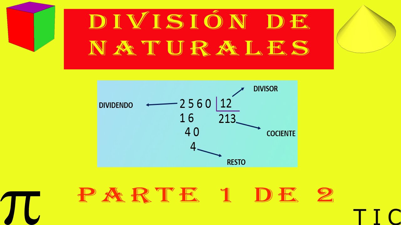 DIVISIÓN DE NÚMEROS NATURALES. CONCEPTUALIZACIÓN. PARTE 1 DE 2 - YouTube