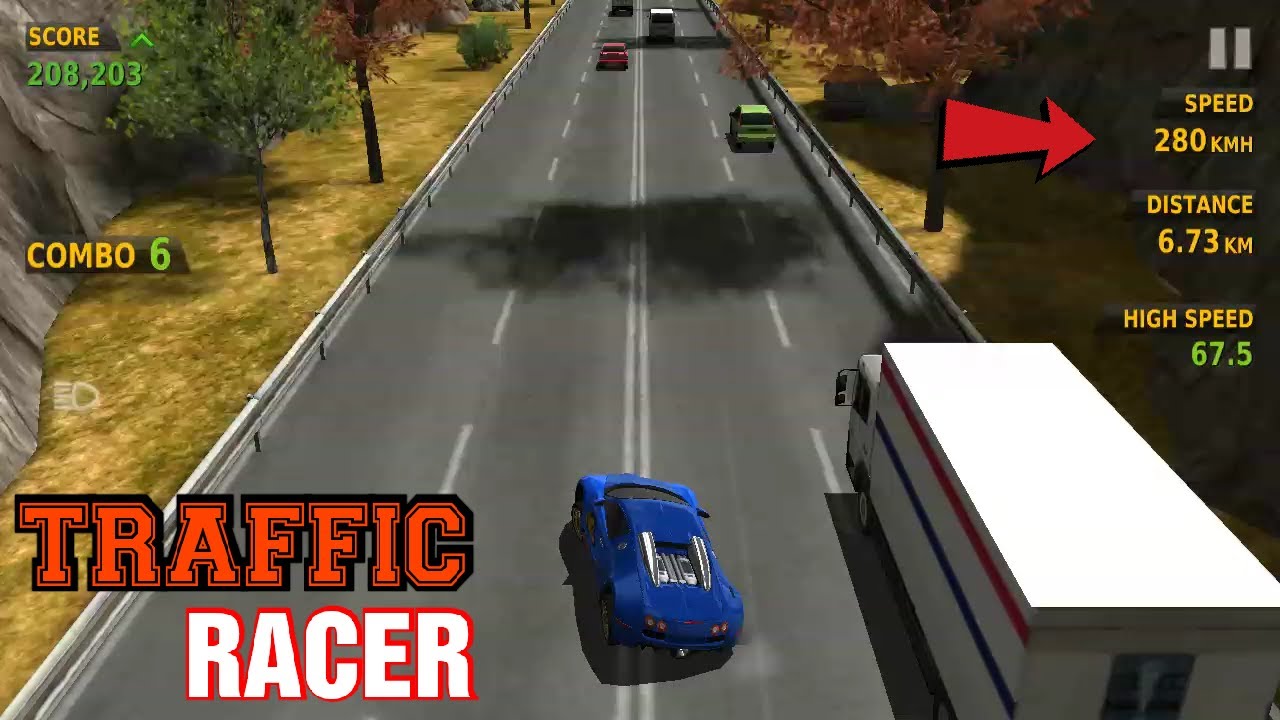 Traffic racer game play | high speed car 281 kmh - YouTube
