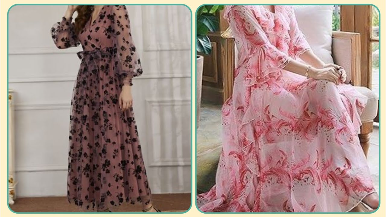 Stylish Chiffon Maxi Dress Collection For Girl's - Maxi gasa - YouTube