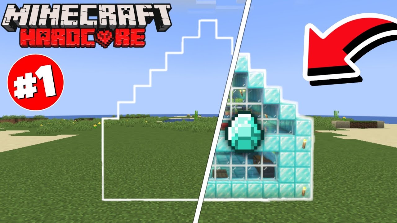 I Made full DIAMOND House in Hardcore Minecraft | - YouTube