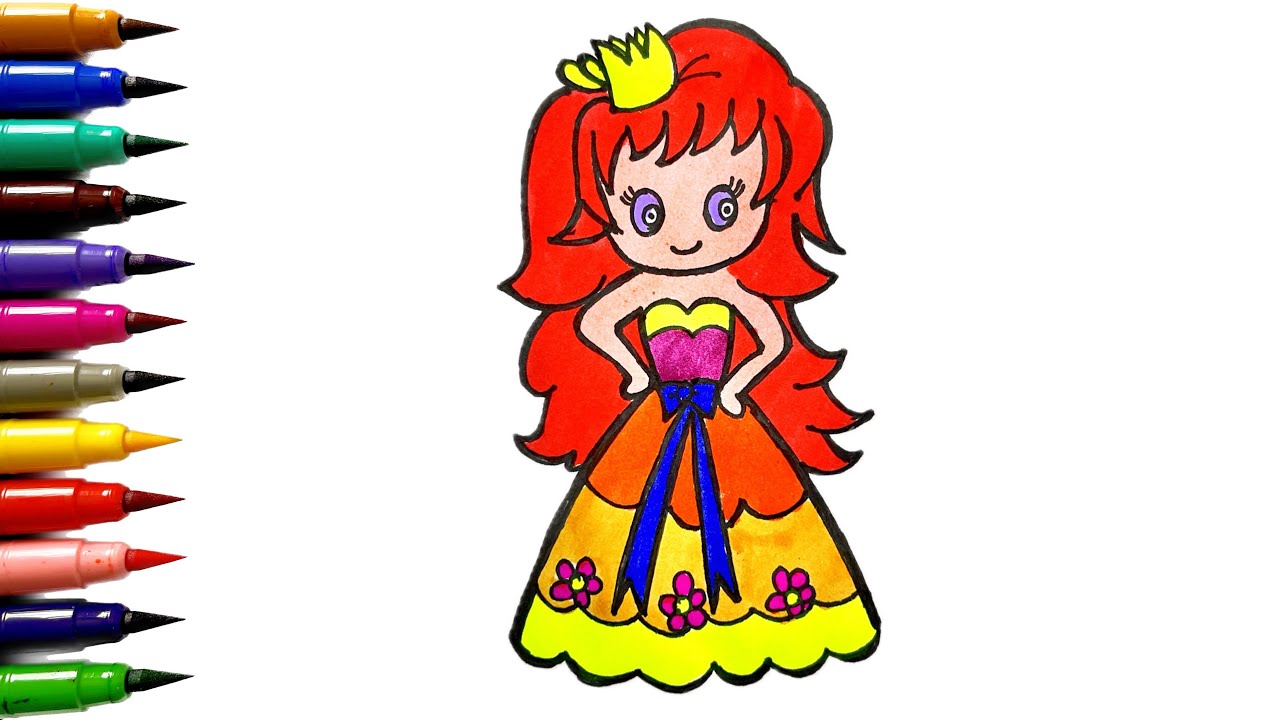 How to Draw a Princess | Princess Easy Drawing IAnimated Kids Cartoon ...