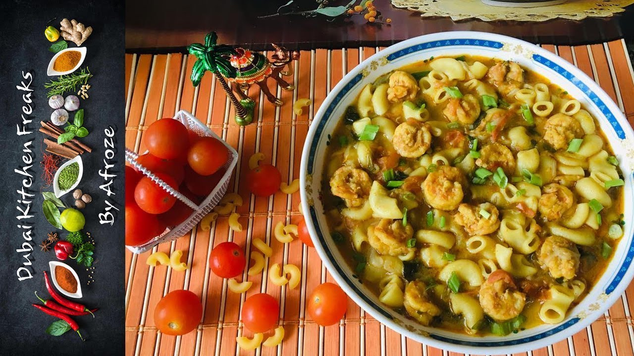 Macroni with prawns||tasty breakfast receipe||prawns macroni with ...